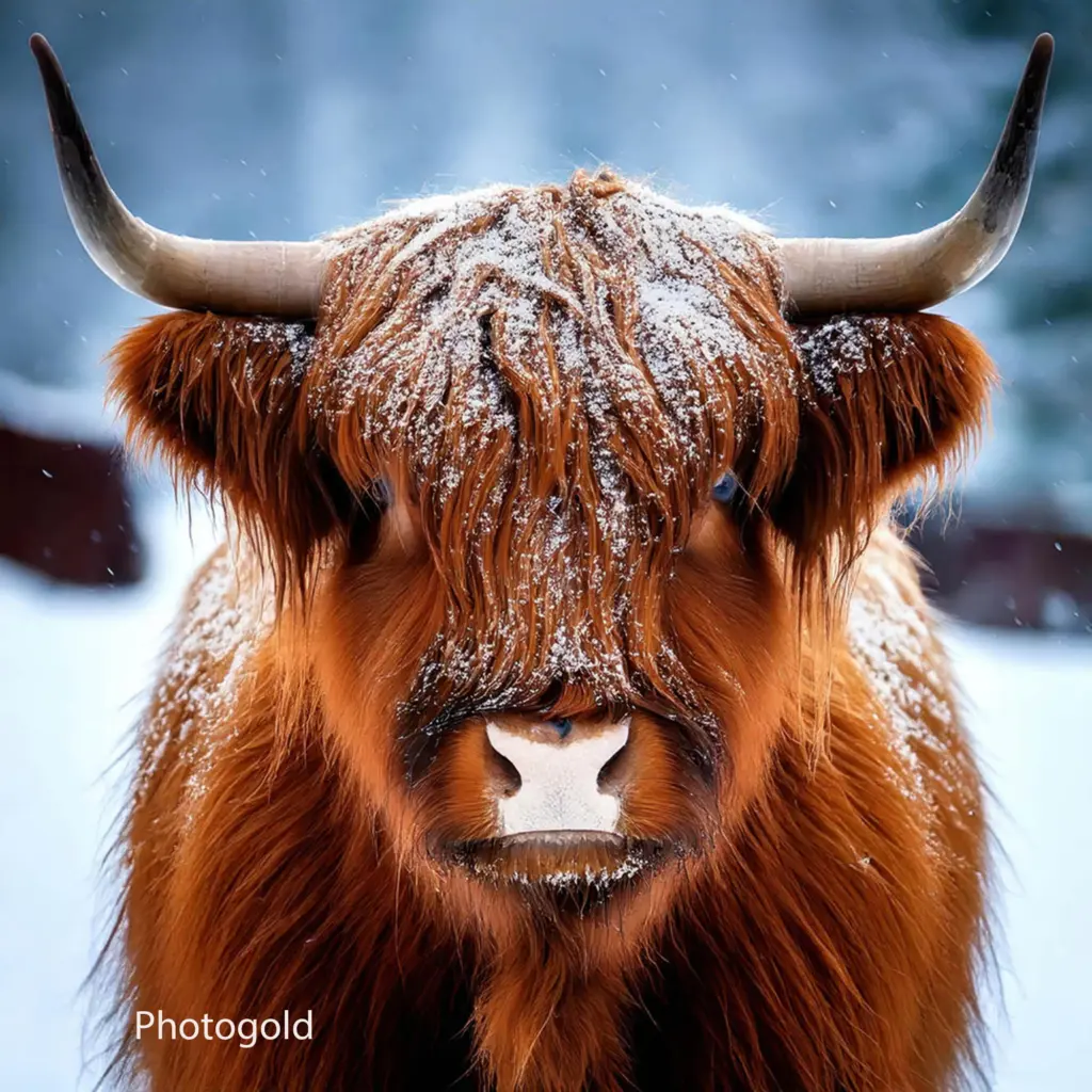 Highland cow in winter animal print ( 171)